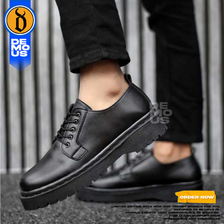 Jual DEMOUS - HERO Black Sepatu Pantofel Kerja Hak Tinggi Docmart Pria ...