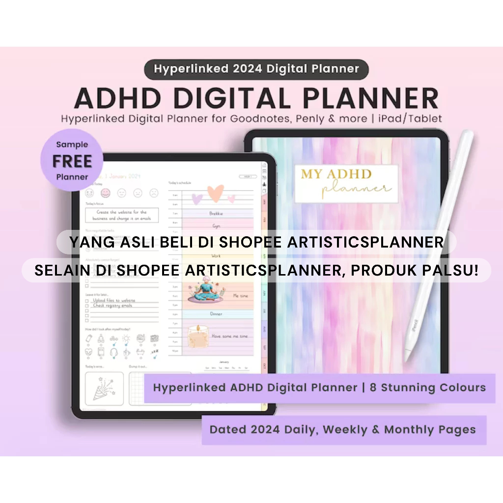 Jual Adhd Digital Planner, Adhd Planner 2024 Adhd Digital Planner for ...
