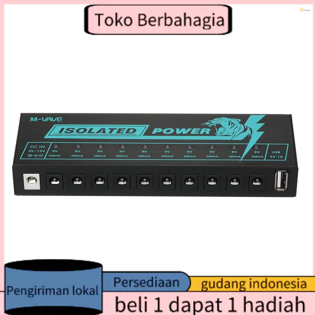 Jual M-VAVE Guitar Pedal Power Guitar Effector Power Supply 10 Isolated DC Output Isolated Power ...