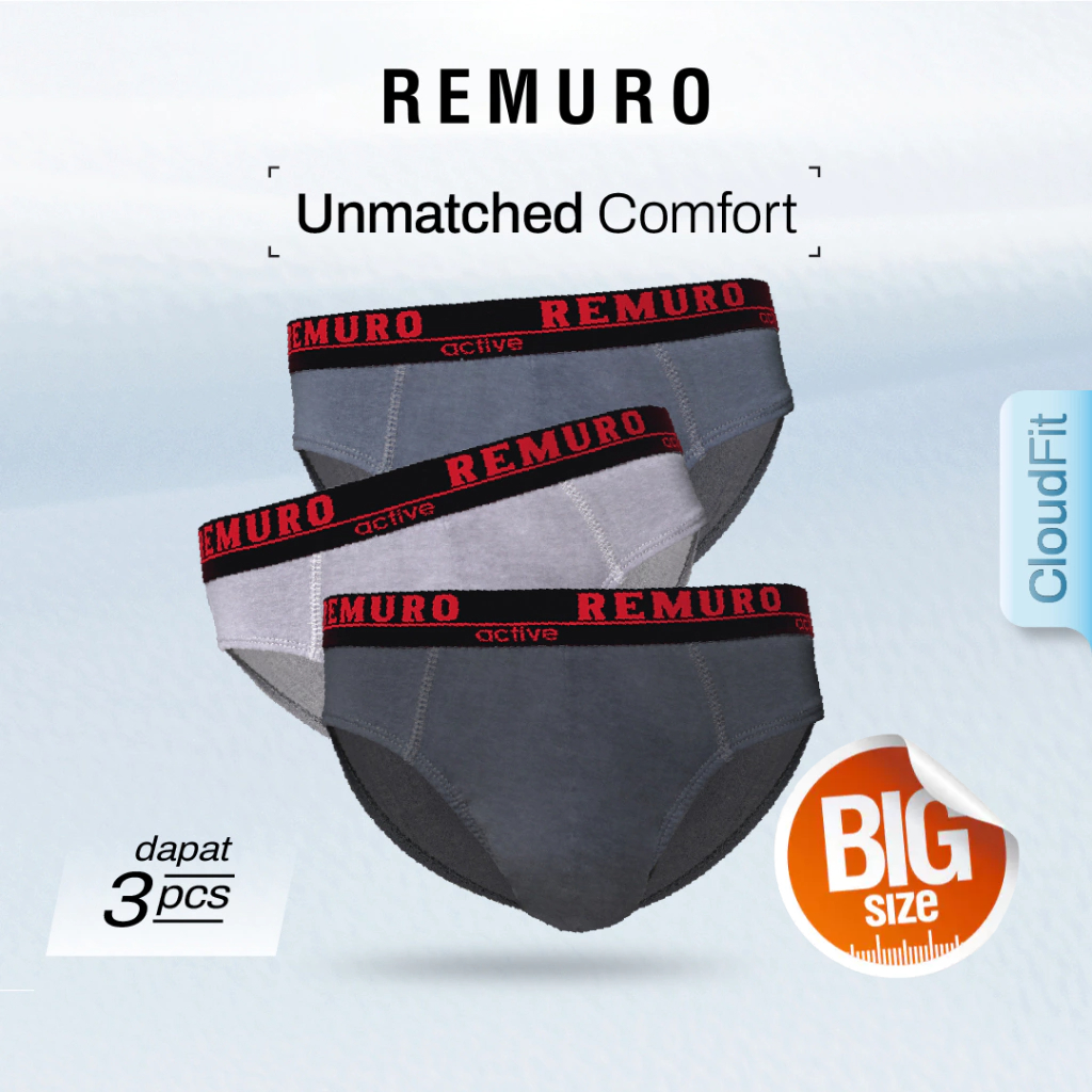 Jual REMURO CloudFit Aktiv Red - Celana Dalam Pria Brief - 3 PCS ...