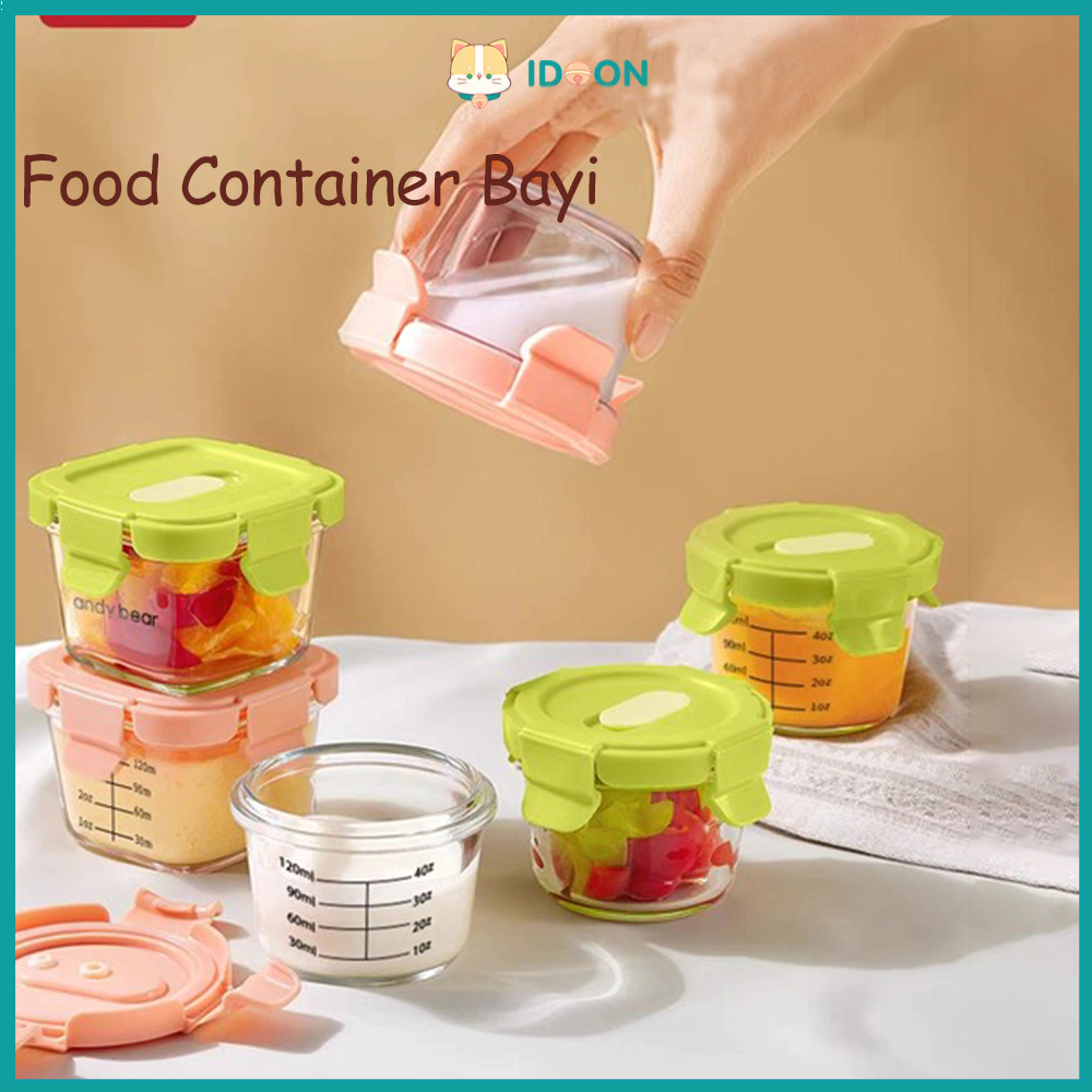 Jual IDOON Tempat Makan Bayi Glass Food Container Bayi Kotak Tempat ...