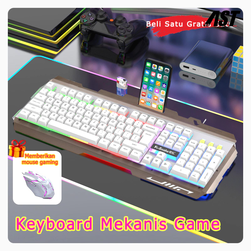 Jual Paket Gaming Keyboard dan Mouse Mechanical Gaming Keyboard LED RGB ...