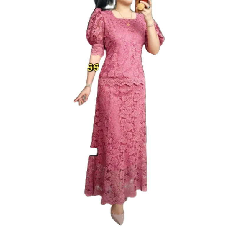 Jual SHOOPY stelan renda rok panjang lengan balon BAJU STELAN WANITA ...