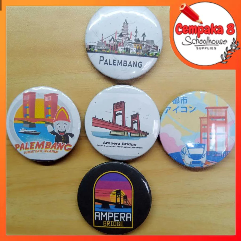 Jual Pin Bros 4,4 CM Bulat Peniti Tas Totebag Oleh-Oleh Khas Palembang ...