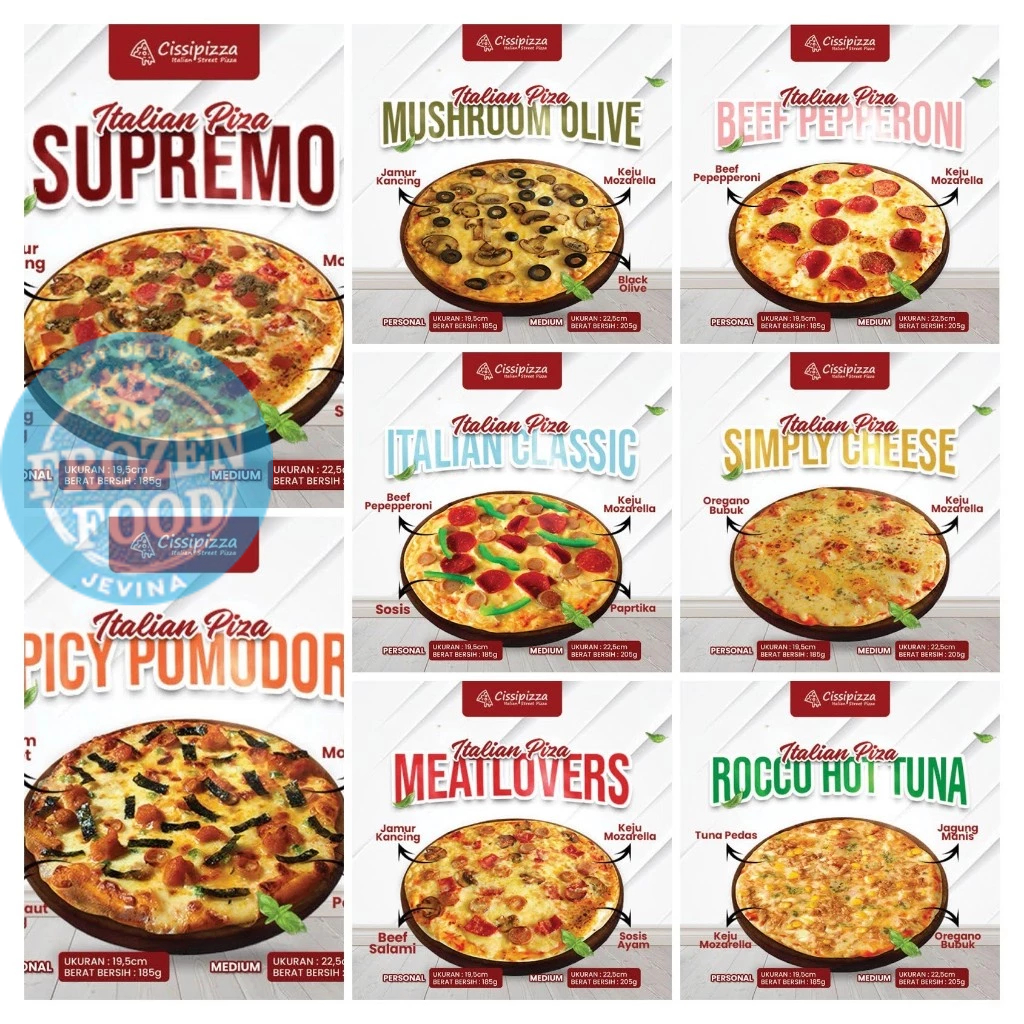 Jual Cissi Italian Pizza Chicken Pomodoro | Meat Lover | Mushroom ...