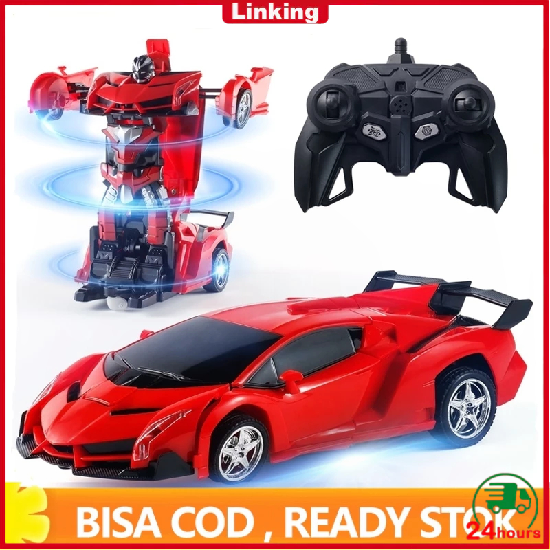 Jual 【COD】RC TRANSFORMER 1: 18 MOBIL REMOT JADI ROBOT BATERAI CAS 1:18 ...