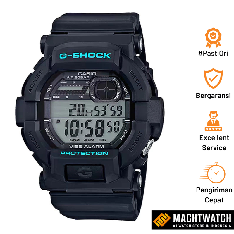 Jual [RAMADHAN SALE] Jam Tangan Pria Casio G-Shock GD-350-1CDR Vibe Alarm Digital Dial Black ...