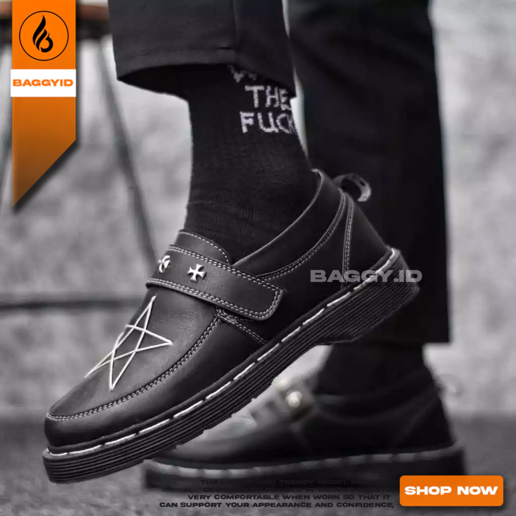 Jual Sepatu Docmart Loafer Formal Pantofel Kerja Pria Hitam Bintang ...