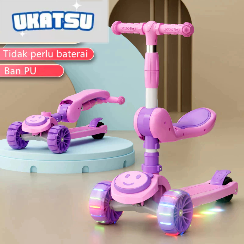 Jual Skuter Anak Roda 3 Skuter 2 in 1 Lipat Cocok Untuk Usia 2-12 Tahun ...