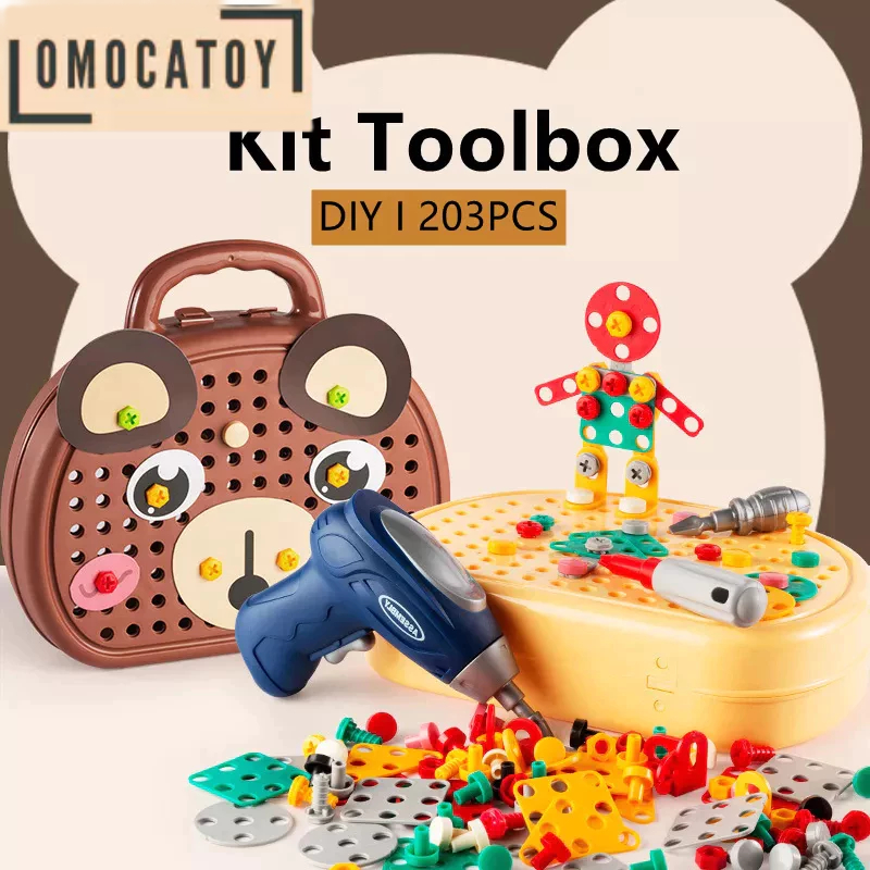 Jual Mainan Tool Box Set Anak Mainan Kunci Pas Obeng Bor Listrik 203pcs ...