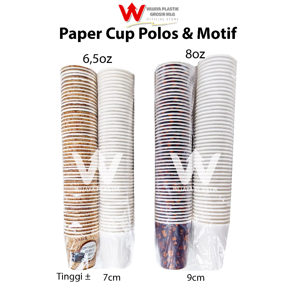 Jual [GROSIR 1 DUS] Paper Cup & Tutup (6,5/8/9oz) Putih Coklat --- 20 slop @DUS | gelas kopi ...