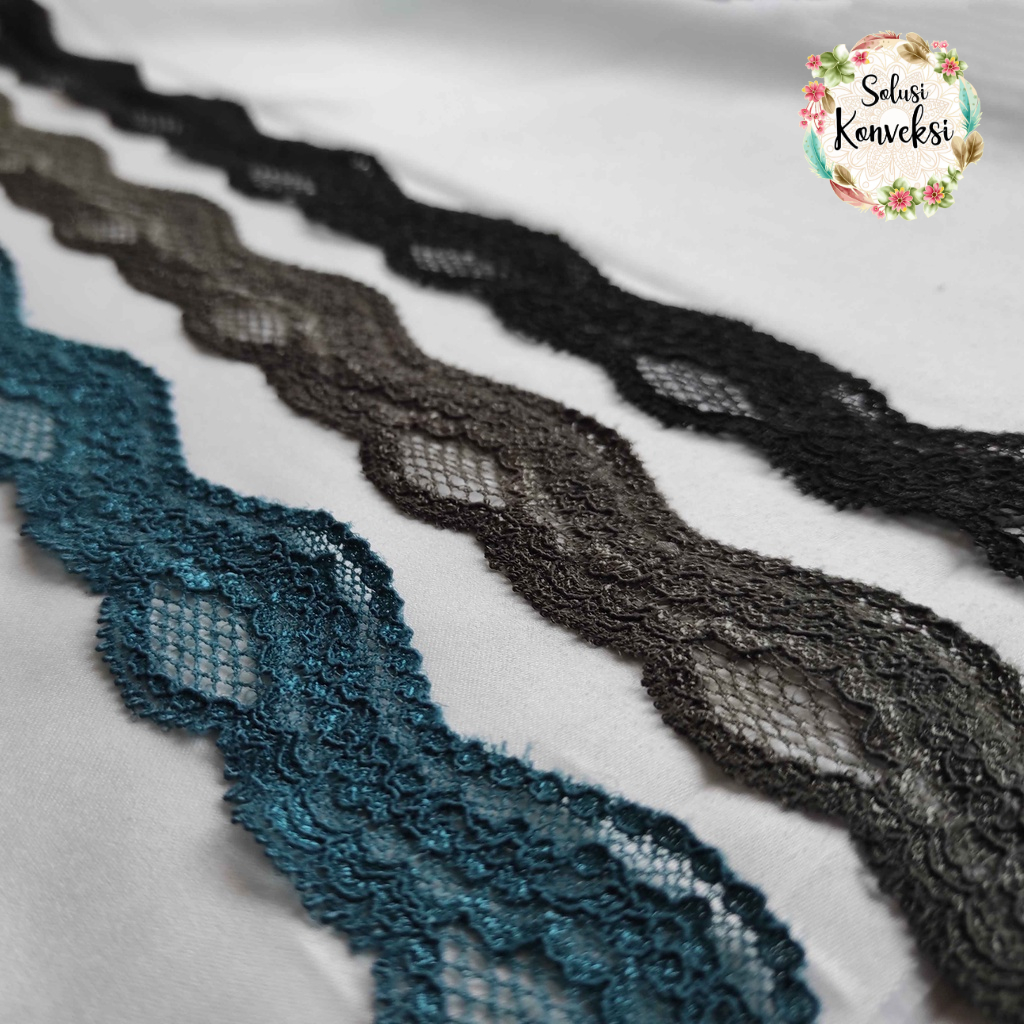 Jual Kain RENDA meteran warna Army Green renda Narrow Lace Lebar 3,5 Cm ...