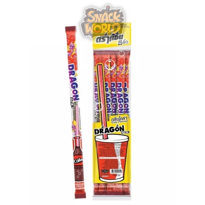 Jual Stick Dragon Stick Fruit Gummy Candy Rasa Cola(permen panjang rasa ...