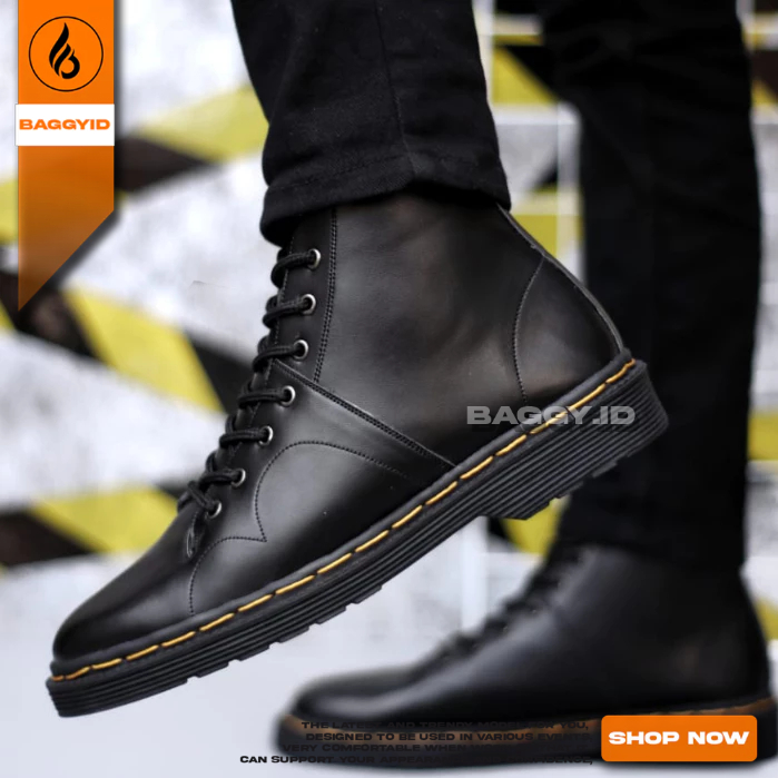 Jual Sepatu Docmart Boots Formal Pantofel Hitam Pria | Shopee Indonesia