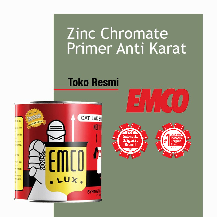Jual Zinc Chromate Primer Cat Dasar Besi Anti Karat EMCO - 1kg Hijau Anti Korosi | Shopee Indonesia
