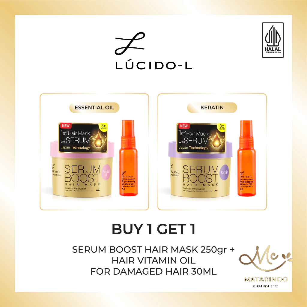 Jual LUCIDO-L BUY 1 GET 1 LUCIDO-L Serum Boost Hair Mask + Vitamin Oil 30ml For Damage Hair ...