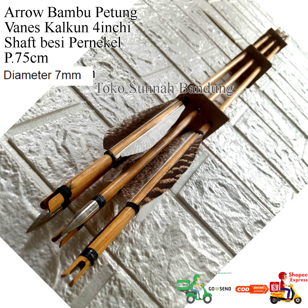 Jual Anak panah bambu petung vanes bulu entok dan kalkun size dewasa ...
