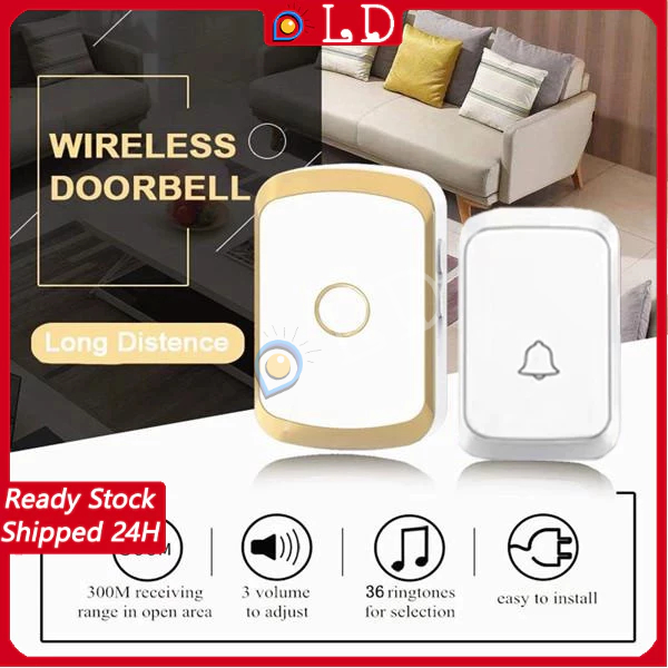 Jual [COD] Bel Rumah Tanpa Kabel / Bel Rumah Wireless Waterproof Door ...