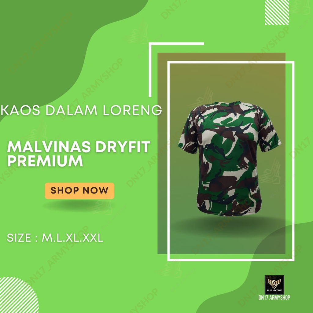 Jual Kaos Dalam Pria Loreng Dryfit Malvinas TNI-AD | Shopee Indonesia