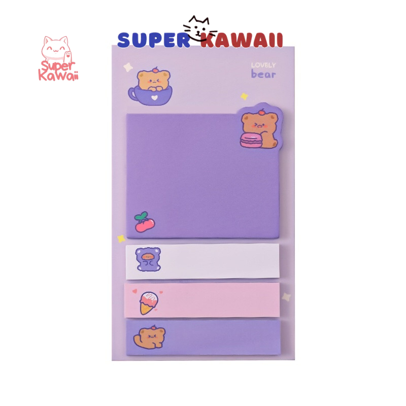 Jual Super Kawaii - [SK24] Korean Sticky notes cute animal 4 line memo ...