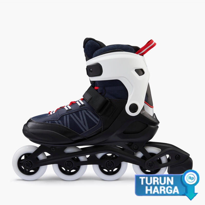 Jual Decathlon OXELO Men's Inline Fitness Skates FIT500 - Blue/Red ...