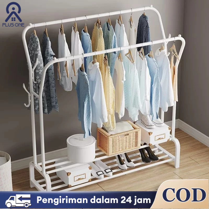 Jual Rak Gantungan Baju Stand Hanger Stand Hanger Double Lemari Jemuran ...