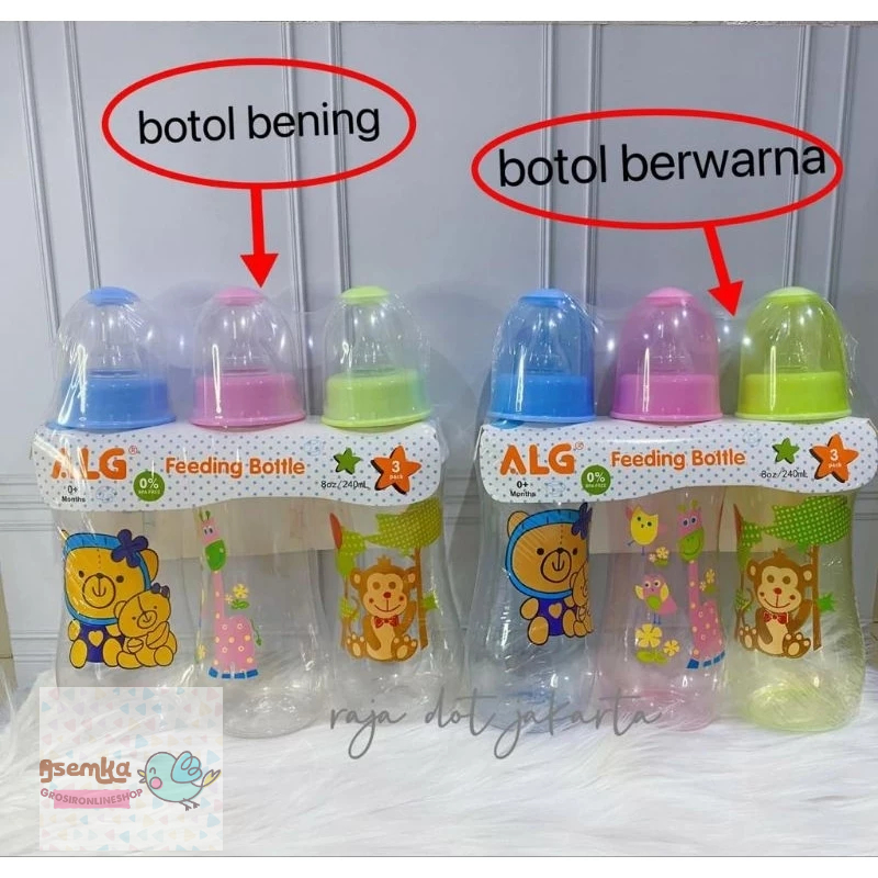 Jual Botol Susu paket isi 3 ALG Kinawa Baby 60ml 120ml 240ml BPA Free ...