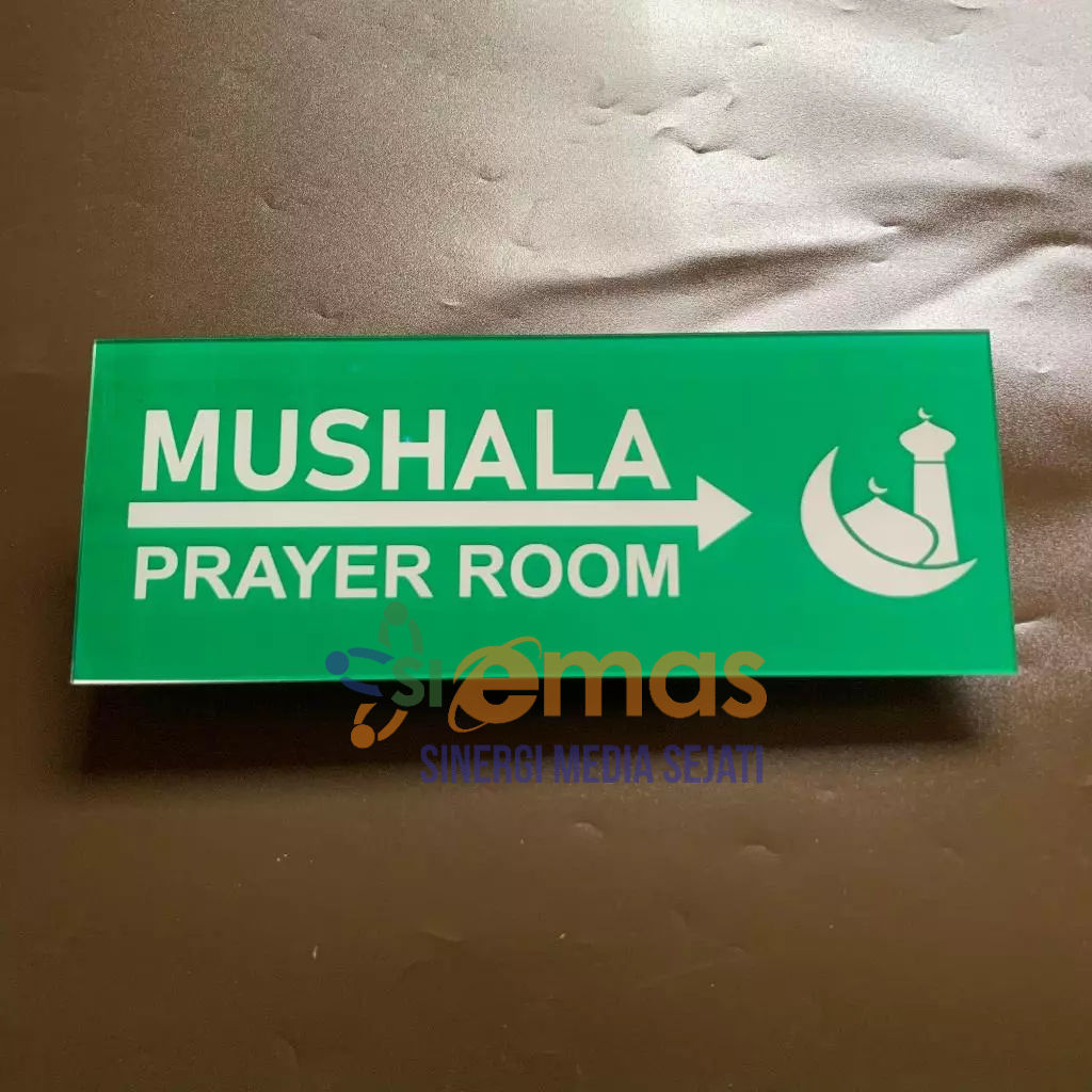 Jual Papan Akrilik Arah Ruang Mushala | Prayer Room | Tanda Arah ...