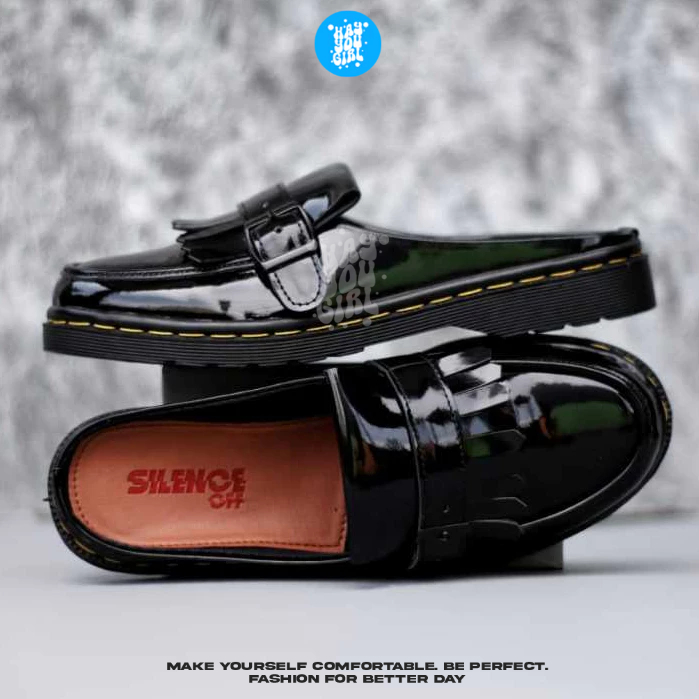 Jual HYG - MAEDA BLACK Sepatu Sandal Docmart Wanita / Loafers | Shopee ...