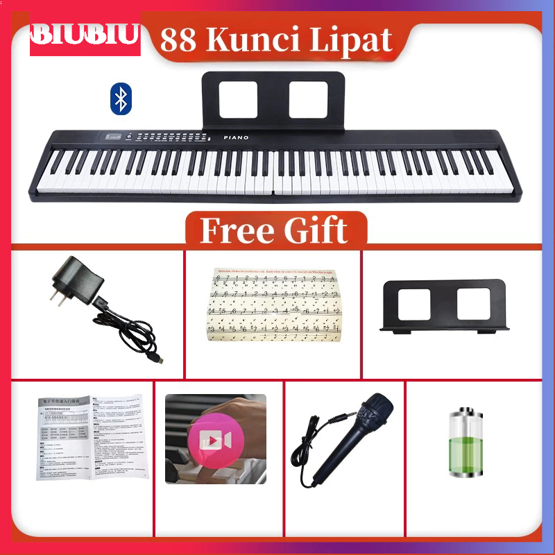 Jual 【READY】88 keys Piano Lipat Elektrik 61 Keys Keyboard Piano Alat ...