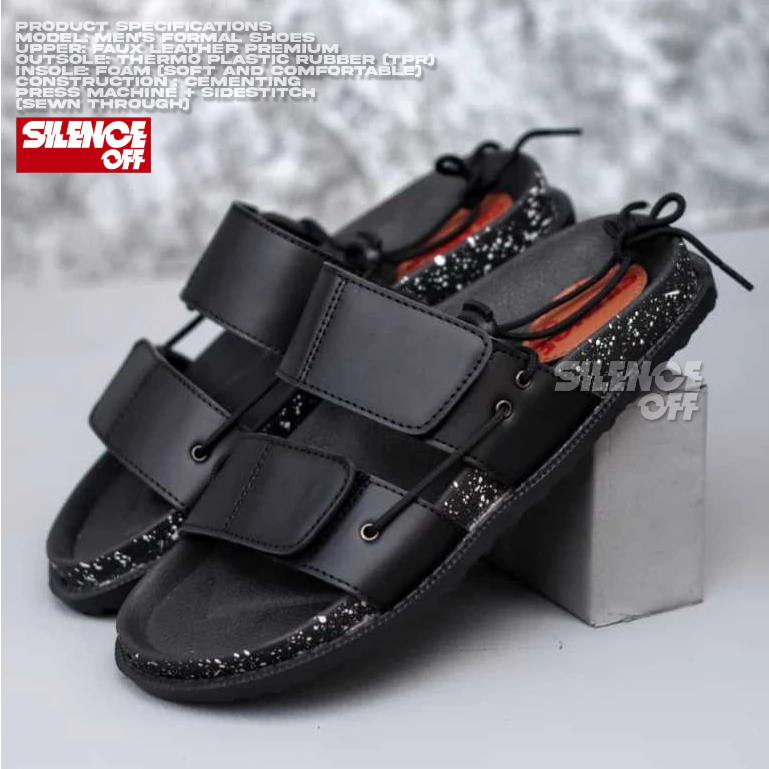 Jual Sandal Slide Pria Selop Sendal Pria Slop Casual Hitam - SILENCE ...