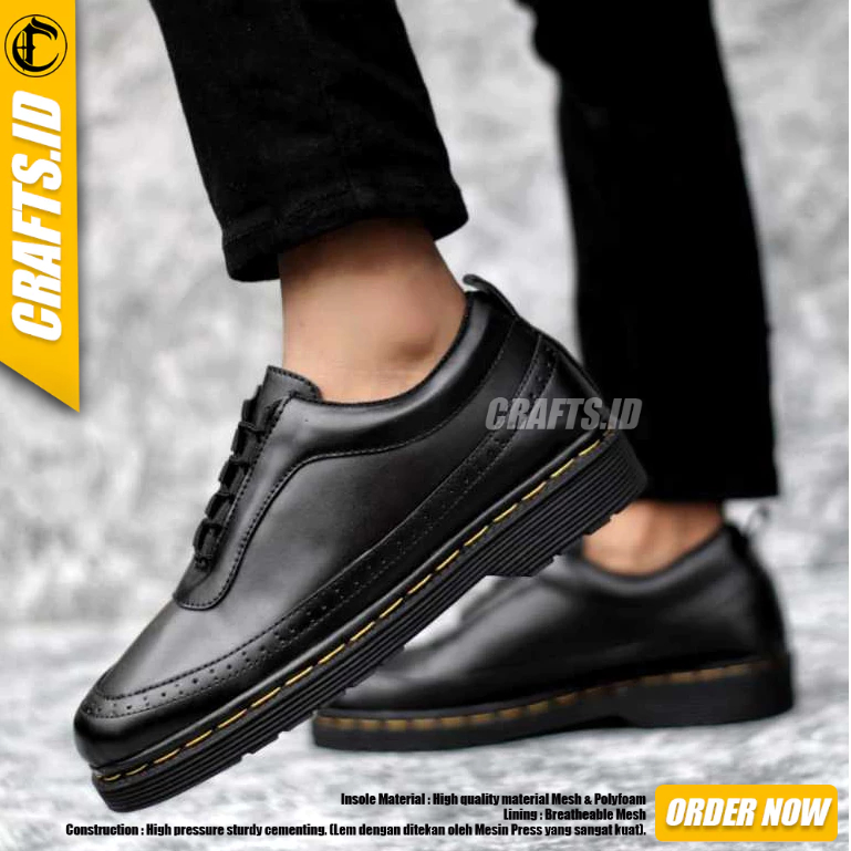 Jual Sepatu Formal Pantofel Docmart Boots Kerja Pria Hitam Crafts ...