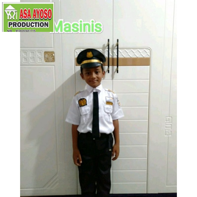 Jual GROSSIR Baju Seragam Profesi Masinis Anak Lengkap Atribut Real ...