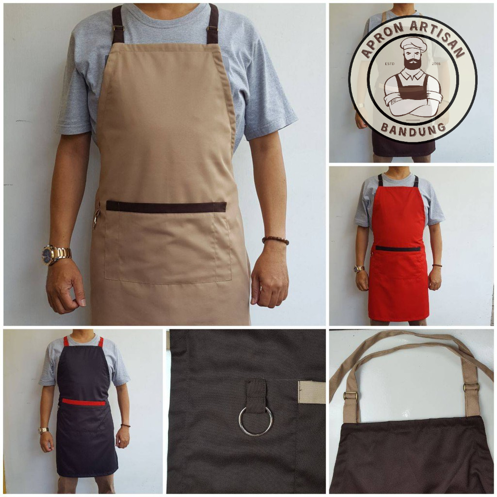 Jual Apron Celemek Full Badan Silang American Drill Celemek Masak ...