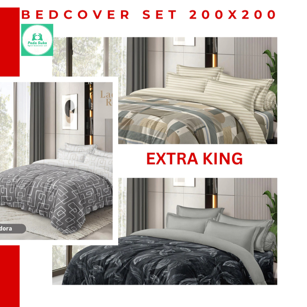 Jual Bedcover Set 200X200 | EXTRA KING | JUMBO dengan bahan super halus ...