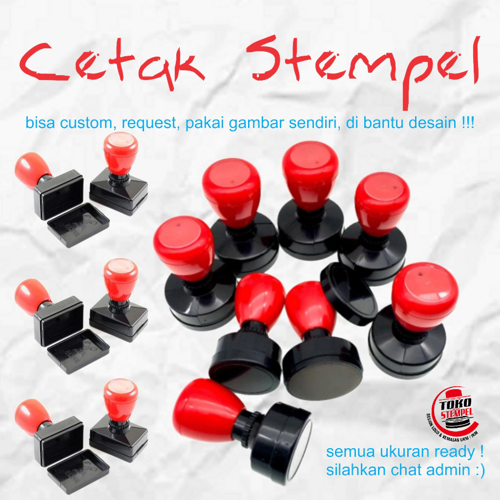 Jual (Promo) Cetak Stempel Gratis Desain Ukuran Lengkap / Cetak Stempel ...