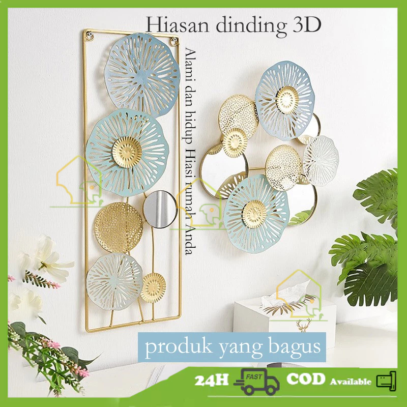 Jual Elegan Home & Dekorasi Dinding 3D / Hiasan Dinding Emas dari Besi ...