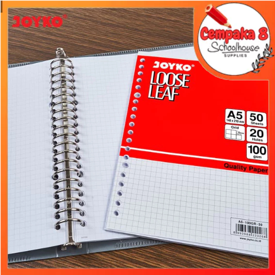 Jual Isi File Loose Leaf A5-50 KOTAK Grid Joyko - UTI0428 | Shopee ...