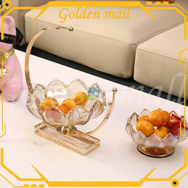 Jual COD Angin mewah ringan gaya Eropa kaca logam nampan buah kering ...