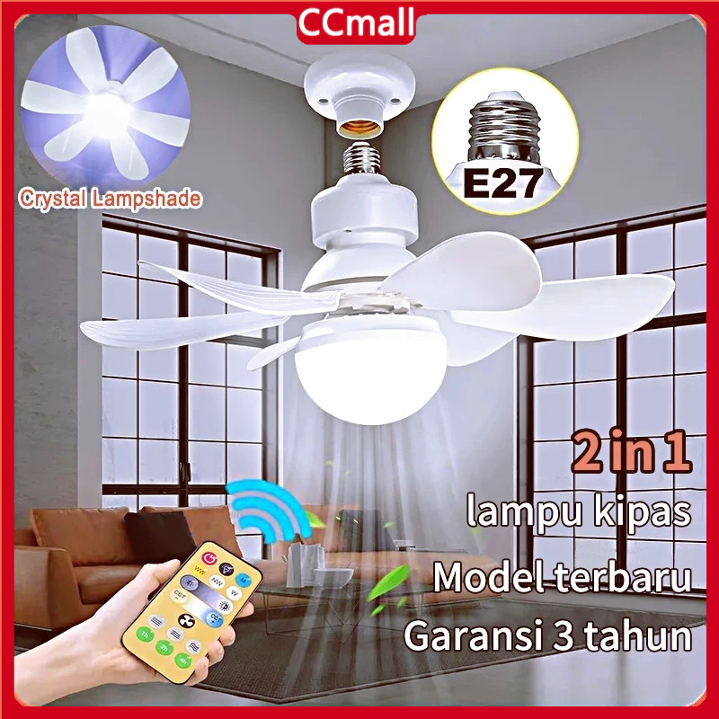 Jual Lampu kipas langit-langit LED E27 dengan peredupan remote control, cocok untuk ruang tamu ...