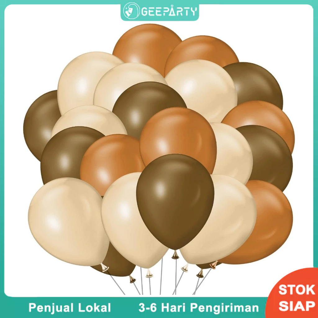 Jual 30 pcs 10 inci Retro Khaki Aprikot Coklat Coco Balon untuk Pesta ...