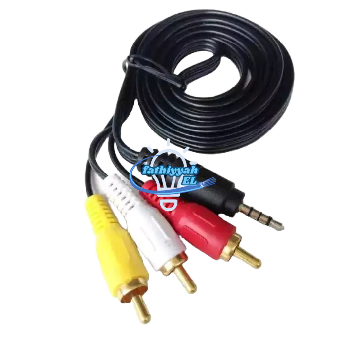 Jual kabel jack audio video RCA 3 x 1 jack 3,5mm STB android STB ...