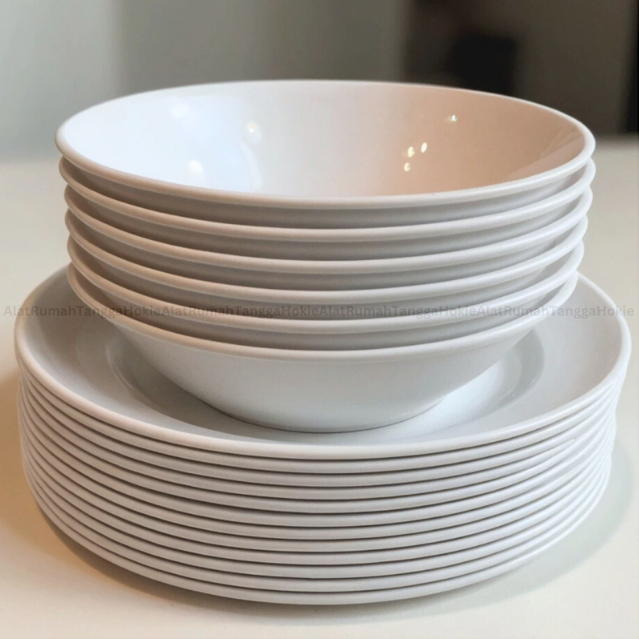 Jual [12 PCS] PIRING 22CM MANGKOK SEMI MELAMINE MIE SOTO RAMEN BAKSO ...