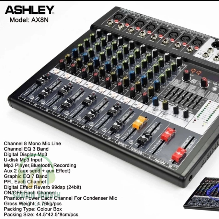 Jual Mixer Ashley Ax8N 8 Channel Usb Bluetooth Original Harga Nego ...