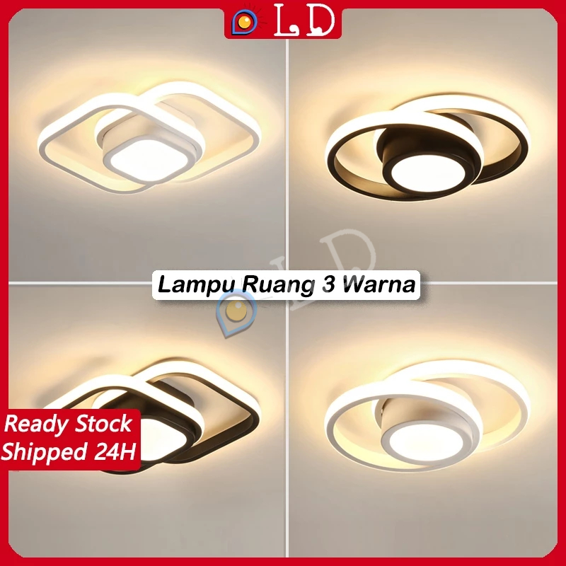 Jual [COD] 3 Warna Lampu Plafon LED Lampu Hias Rumah Ruang Tamu Kamar ...