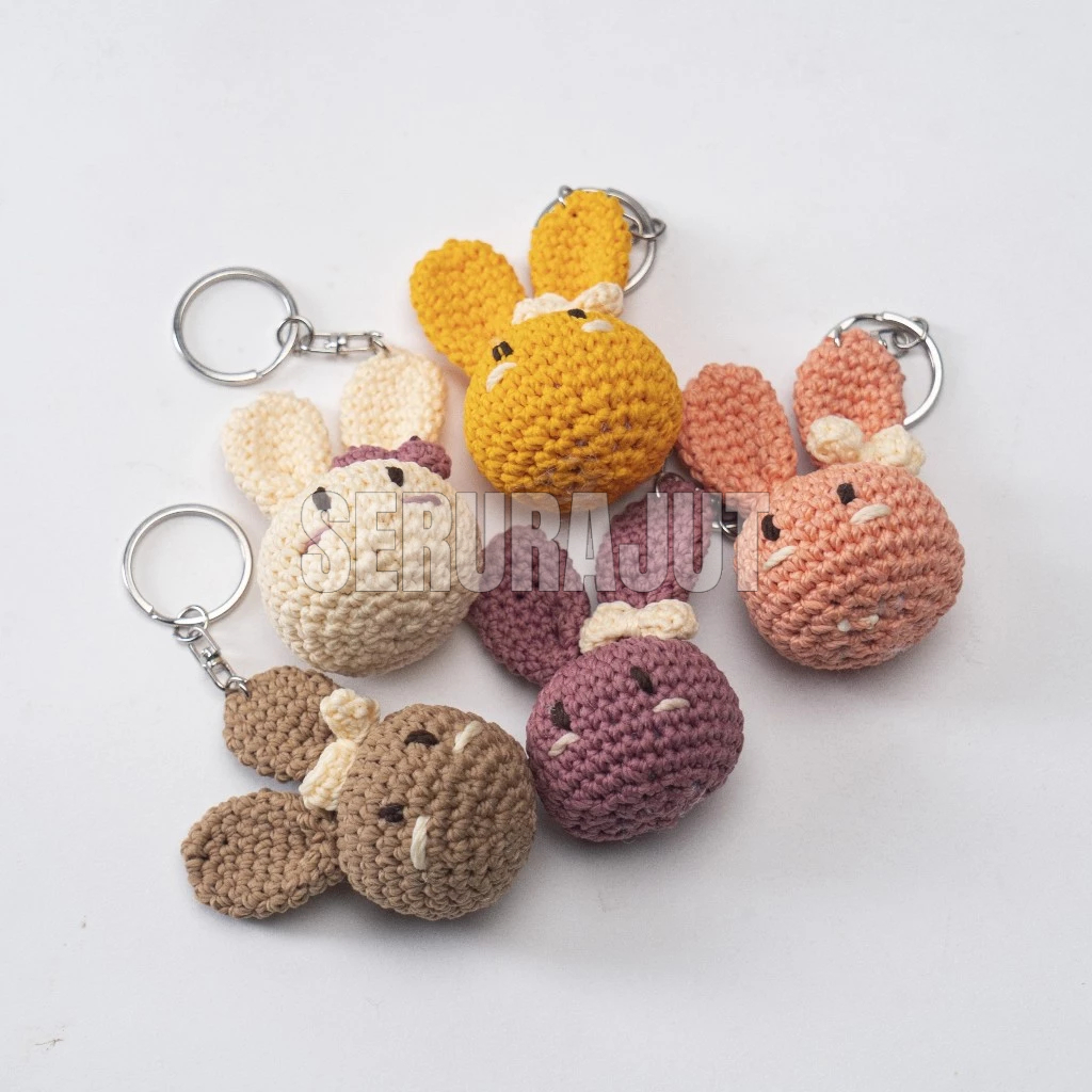Jual Souvenir Gantungan Kunci Rajut Kelinci Amigurumi bunny (Head ...
