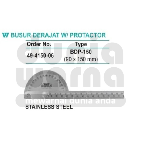 Jual WIPRO BDP 150 Protractor Busur Derajat Stainless 6 Inch | Shopee ...