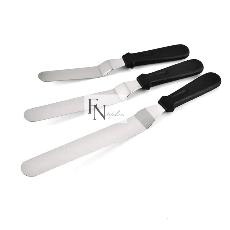 Jual SPATULA STAINLESS / SPATULA SIKU / SPATULA LURUS GAGANG HITAM ...