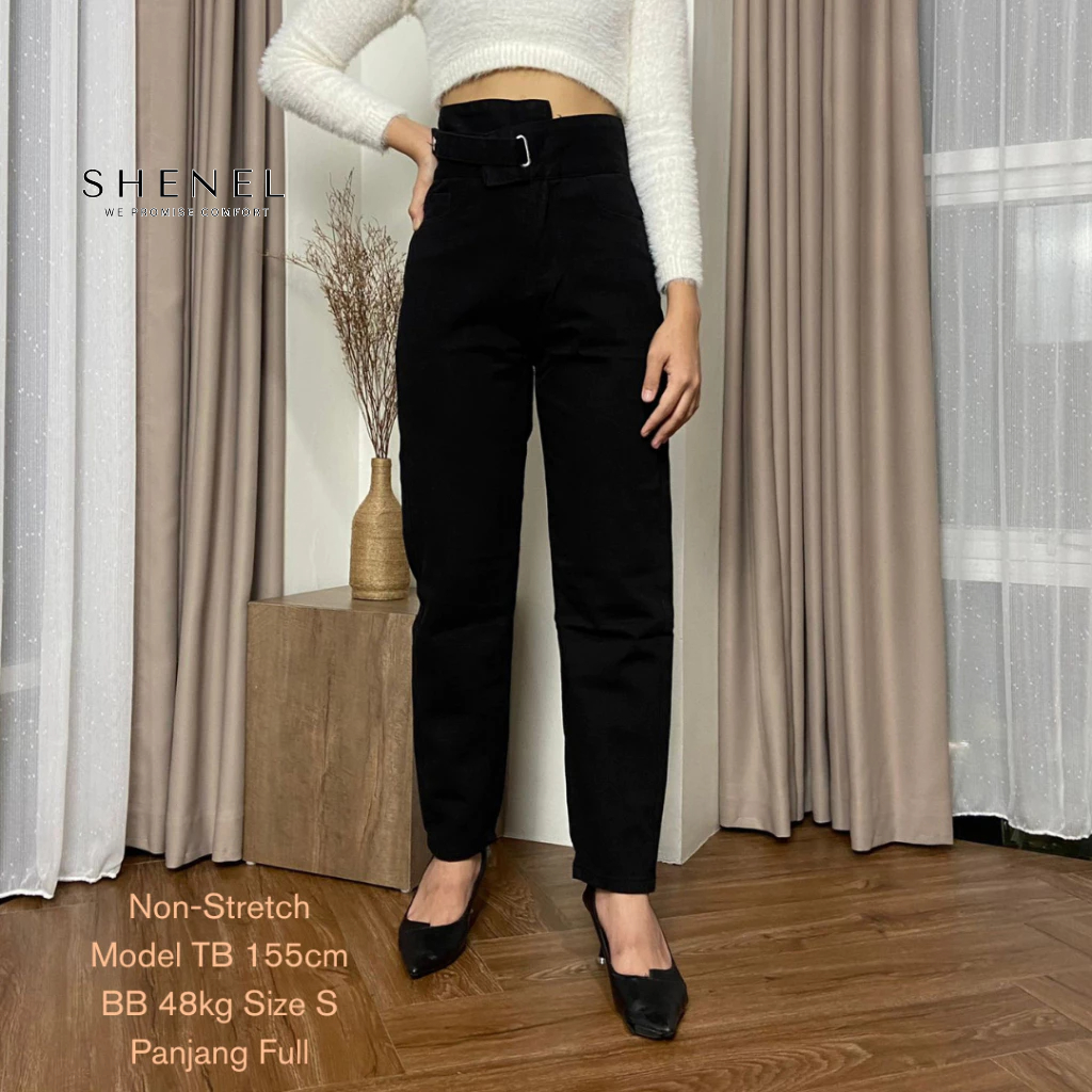 Jual Shenel | Celana Boyfriend Wanita High Waist Jeans Hilda Jeans High ...