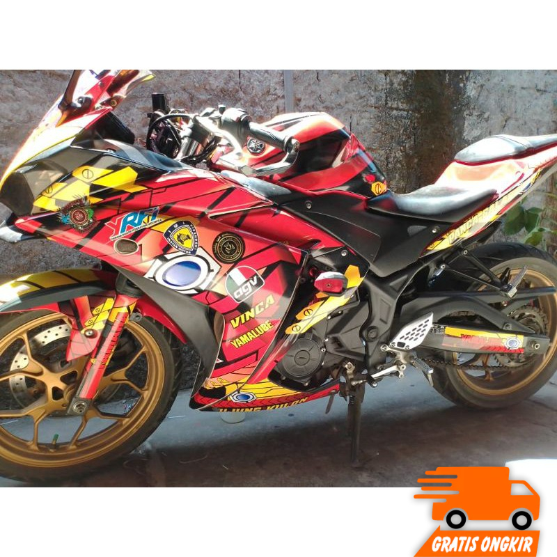 Jual Decal stiker motor R 15 full body fb free custom warna merah motif ...